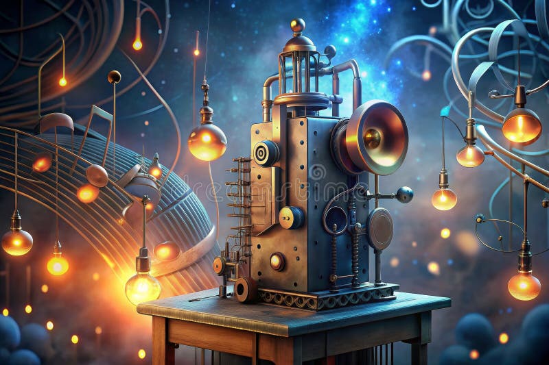 A Whimsical Musical Instrument Combining Vintage Piano and Gramophone ...