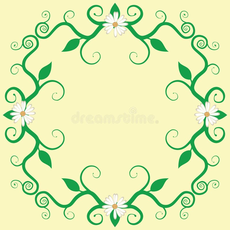 Whimsical Nature Vine Frame Stock Vector - Illustration of vector ...