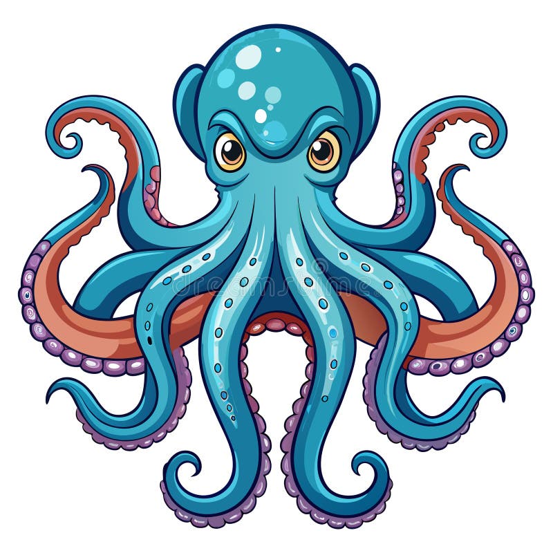 Whimsical Octopus Vector – Perfect for Playful Designs and Creative Projects Stock Vector ...