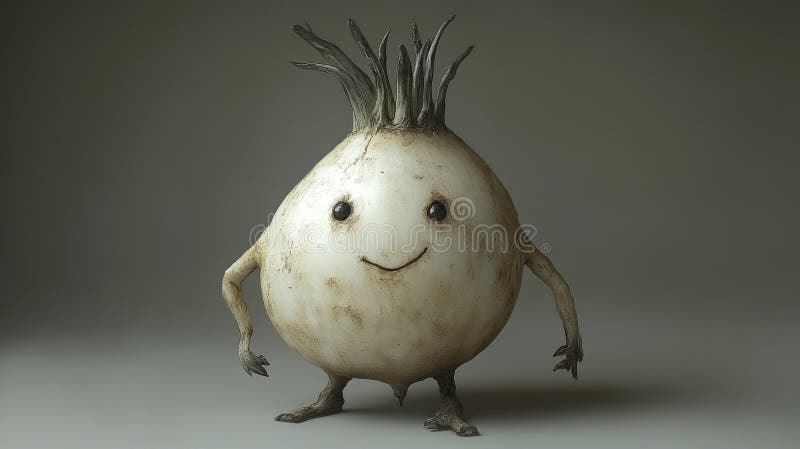 Whimsical Onion Creature: a 3D Render of a Quirky, Anthropomorphic ...
