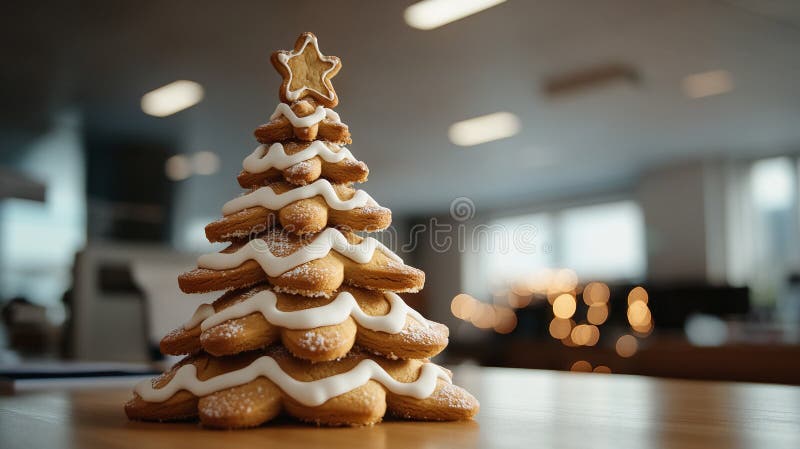 A Giant Gingerbread Cookie in the Shape of a Christmas Tree Standing Up ...