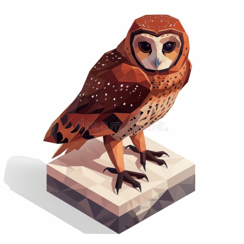 Whimsical Owl Illustration on White Background Generative AI Stock Illustration - Illustration ...