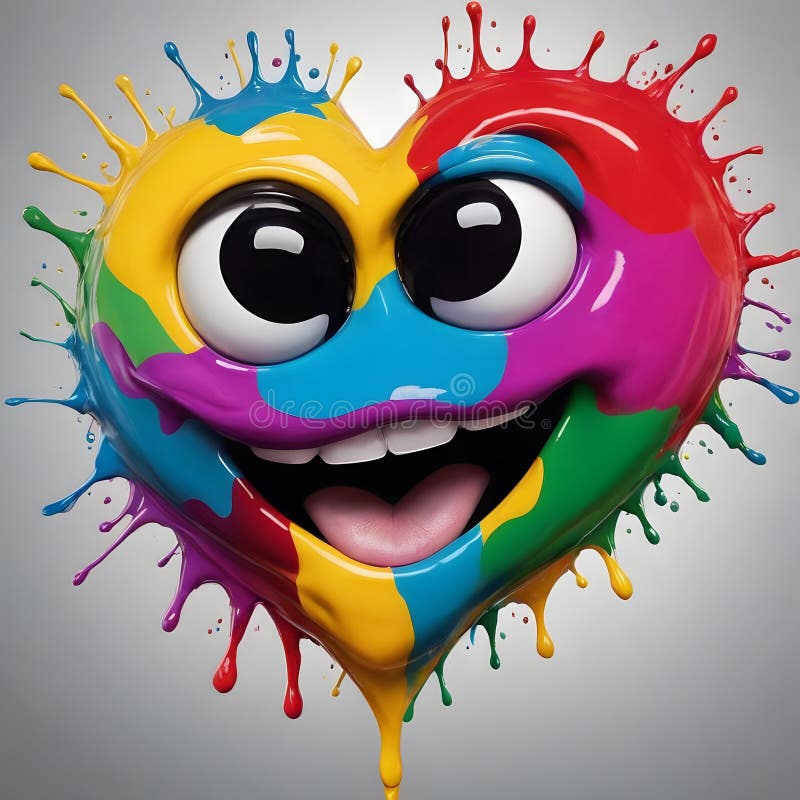 Whimsical Paint-Splattered Smile Stock Photo - Image of playful ...