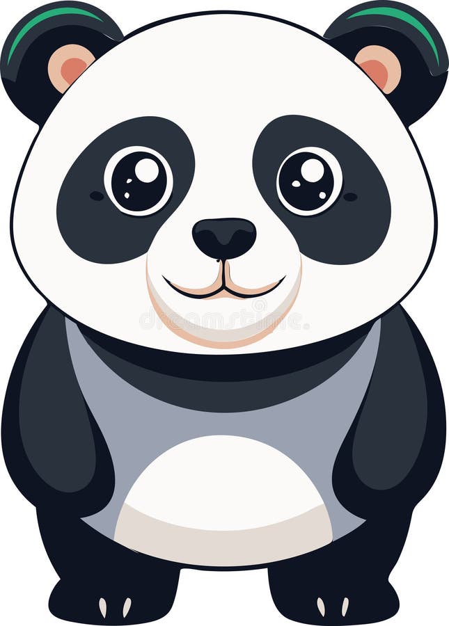 Whimsical Panda Vector for Kids Art and Merchandise Stock Vector ...