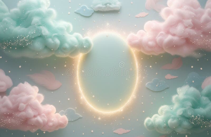 Whimsical Pastel Clouds Background Stock Illustration - Illustration of ...