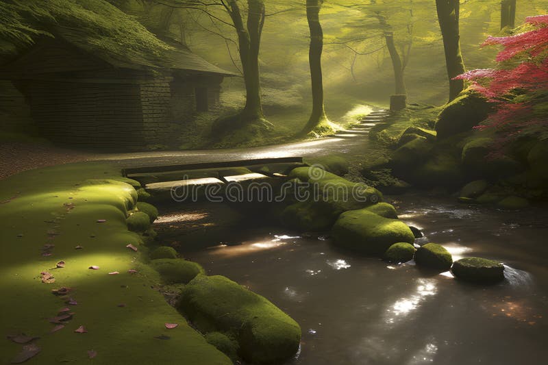 A Whimsical Path Winding through a Forest. Stock Illustration ...