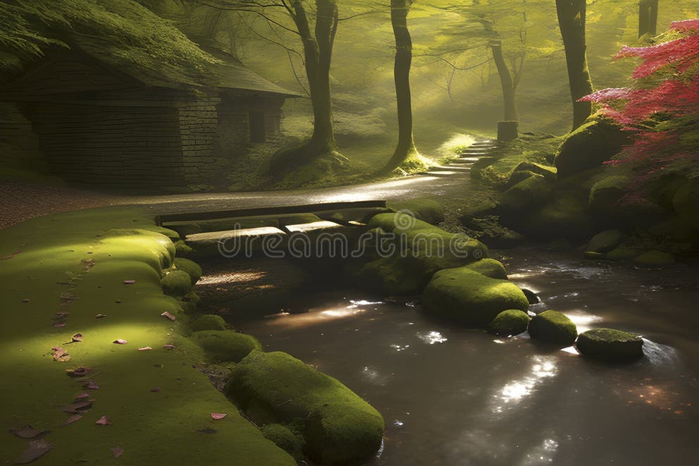A Whimsical Path Winding through a Forest. Stock Illustration ...