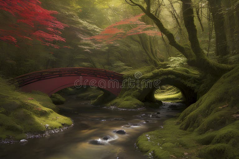 A Whimsical Path Winding through a Forest. Stock Illustration ...