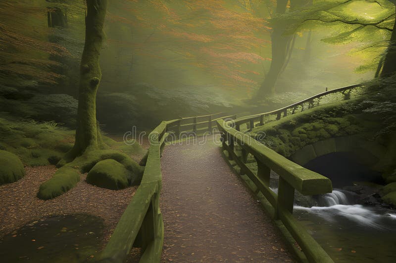 A Whimsical Path Winding through a Forest. Stock Illustration ...