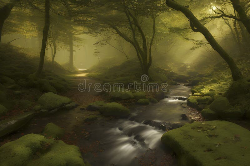 A Whimsical Path Winding through a Forest. Stock Illustration ...