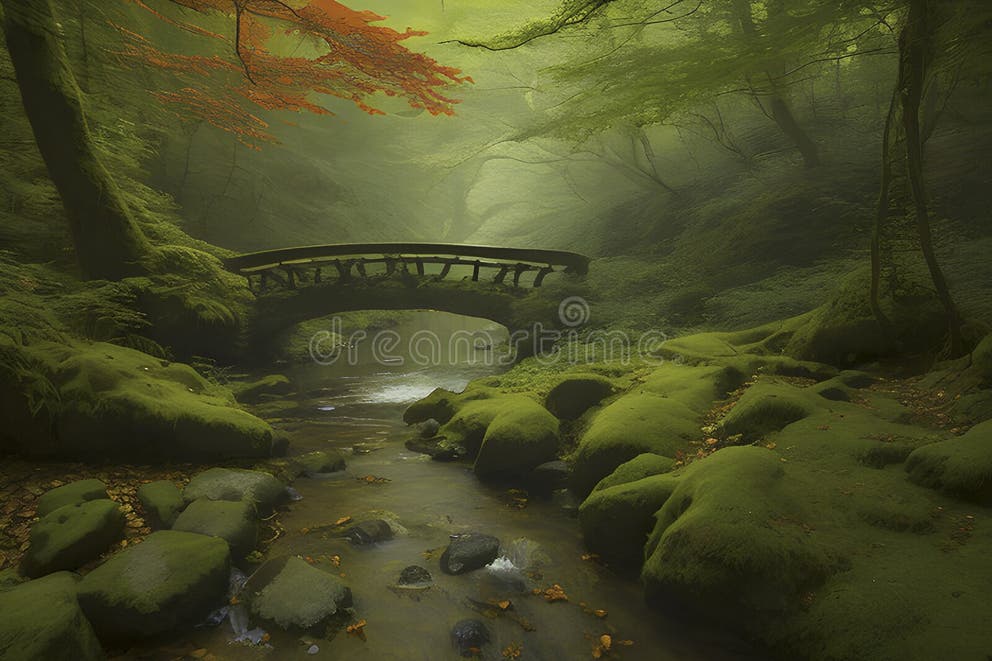 A Whimsical Path Winding through a Forest. Stock Illustration ...