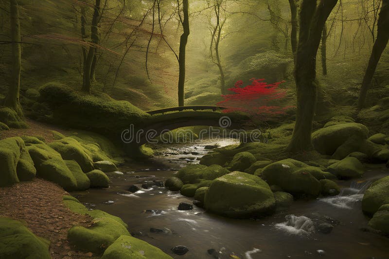 A Whimsical Path Winding through a Forest. Stock Illustration ...