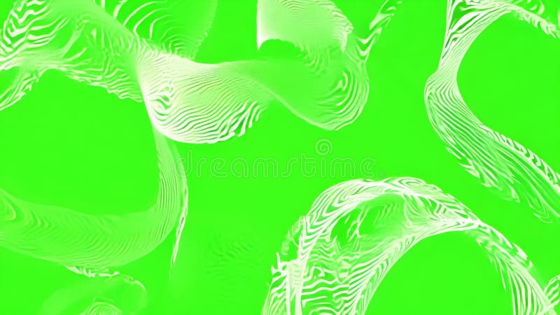 Whimsical Patterns of White Against a Vibrant Background. Green Screen ...