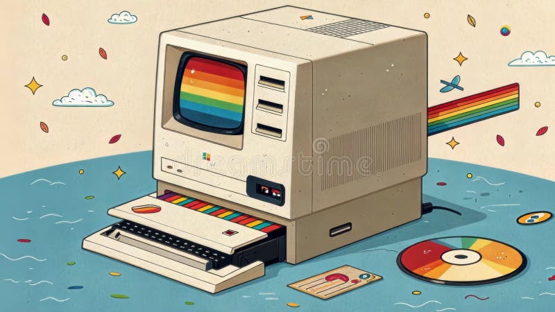 A Whimsical Perspective of a Vintage Computer Tower with the CDROM Tray ...