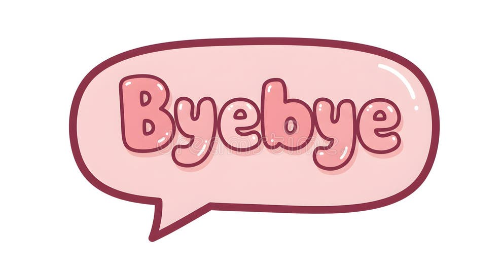 Whimsical Pink Bye Bye Bubble, Expressive Vector Illustration Design ...