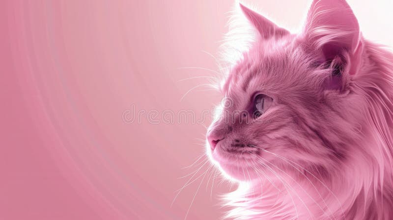 Whimsical Pink Cat Wallpaper. Playful and Charming Theme Concept Stock ...