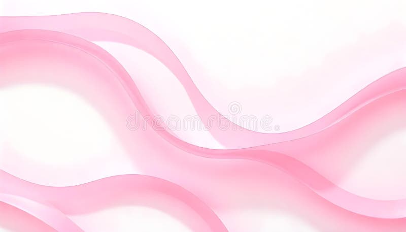 Whimsical Pink Curved Lines Flowing Across a Bright White Background ...