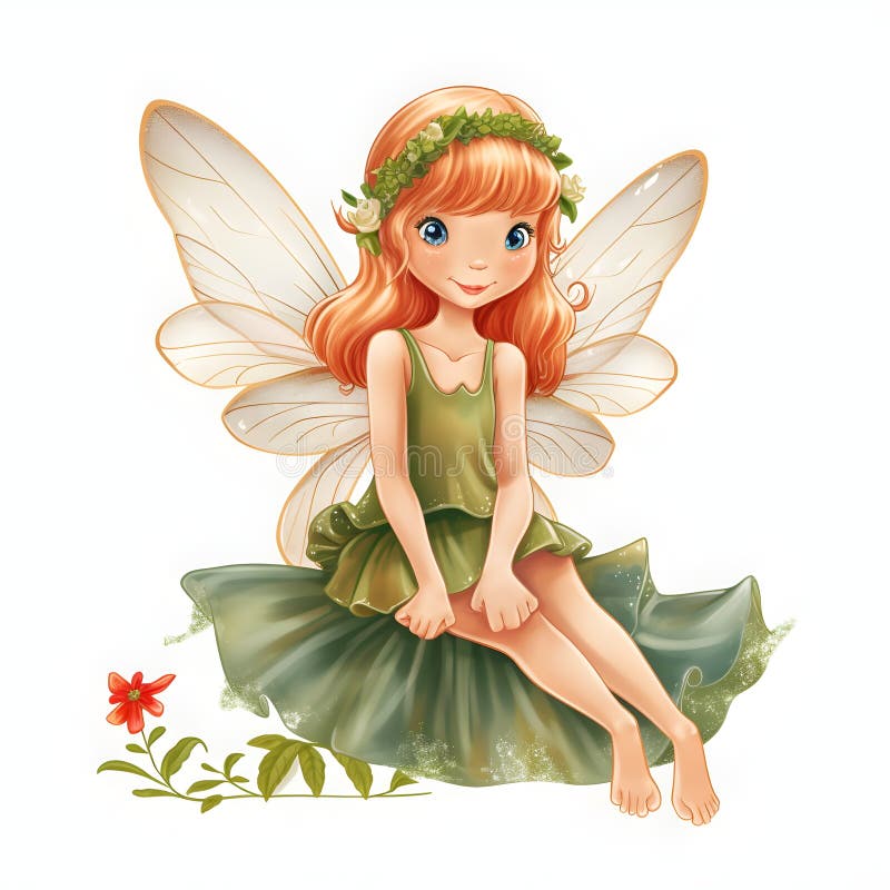 Whimsical pixie dust scene stock illustration. Illustration of girl ...