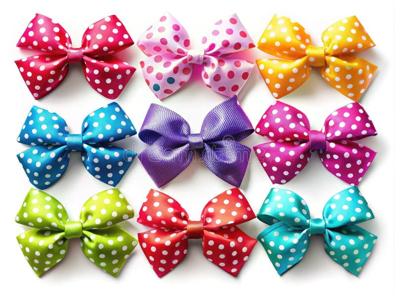 Whimsical Polka Dot Bows Vector Collection: a Premium Set of Isolated ...