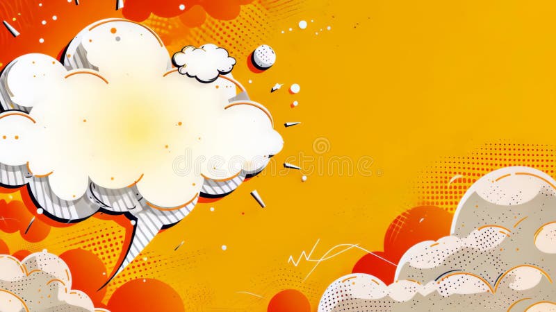 A Handmade Paper Cutout Forms a Pop Art Comic Background with a Speech ...