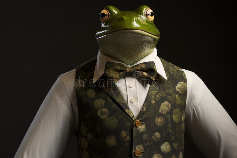 Elegant Frog in Suit Portrait Stock Illustration - Illustration of ...