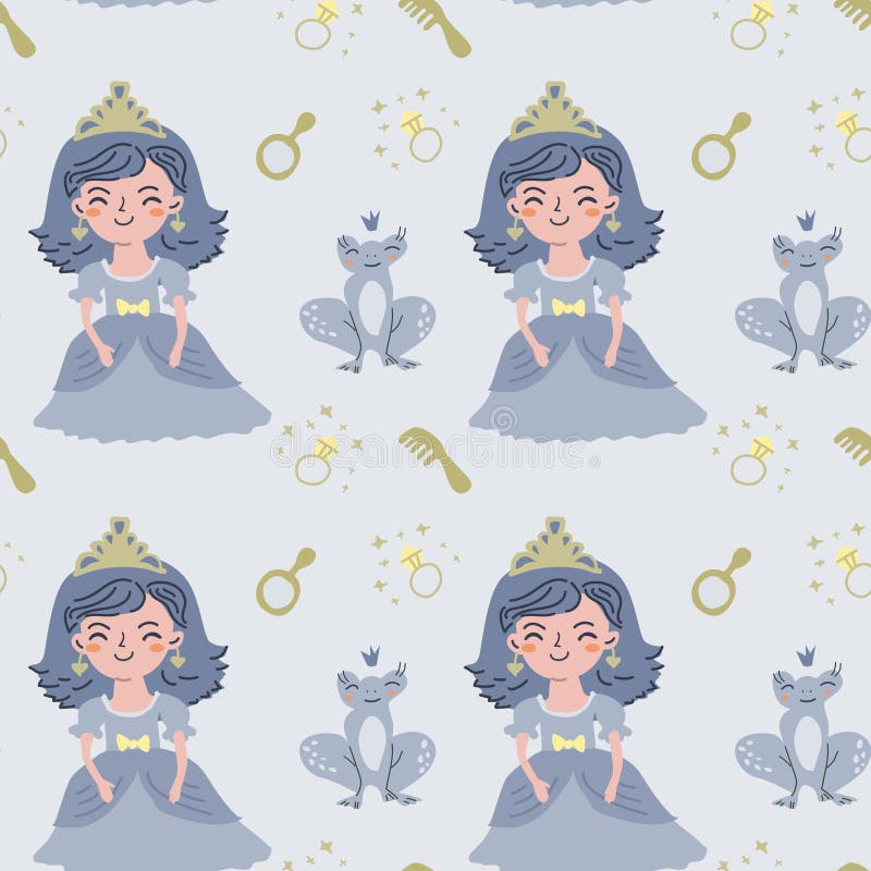 Whimsical Princess and Fairy Tale Pattern for Textile and Craft Design ...