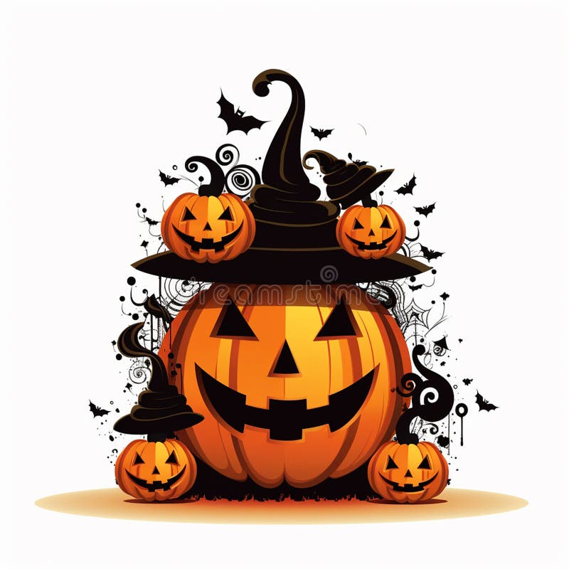 Whimsical Pumpkin Illustration Stock Illustration - Illustration of ...