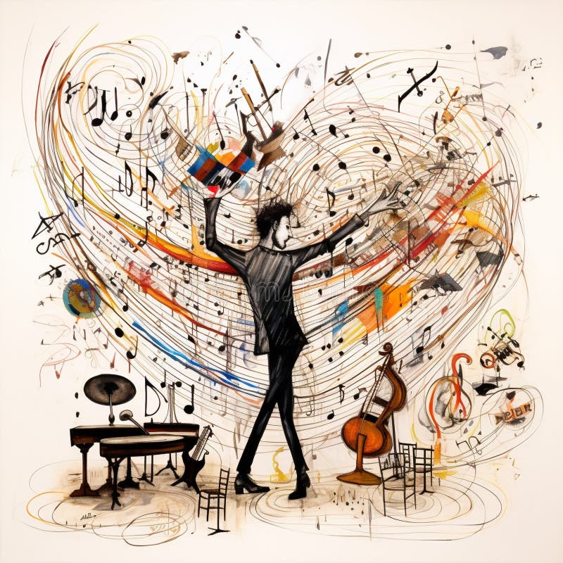 Whimsical Quill Symphony stock photo. Image of creating - 291907586