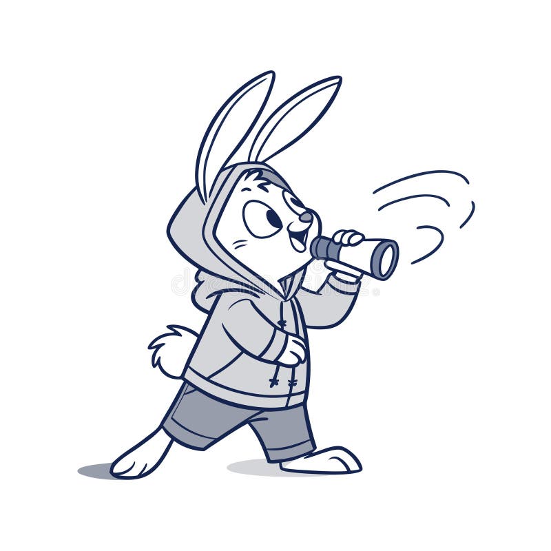 Whimsical Rabbit Geocaching while Active Stock Image - Illustration of ...