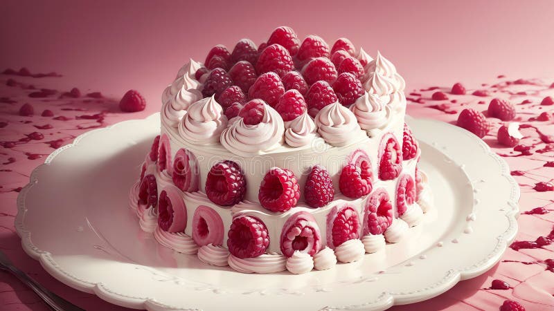 Whimsical Raspberry Delight.AI Generated Stock Illustration ...