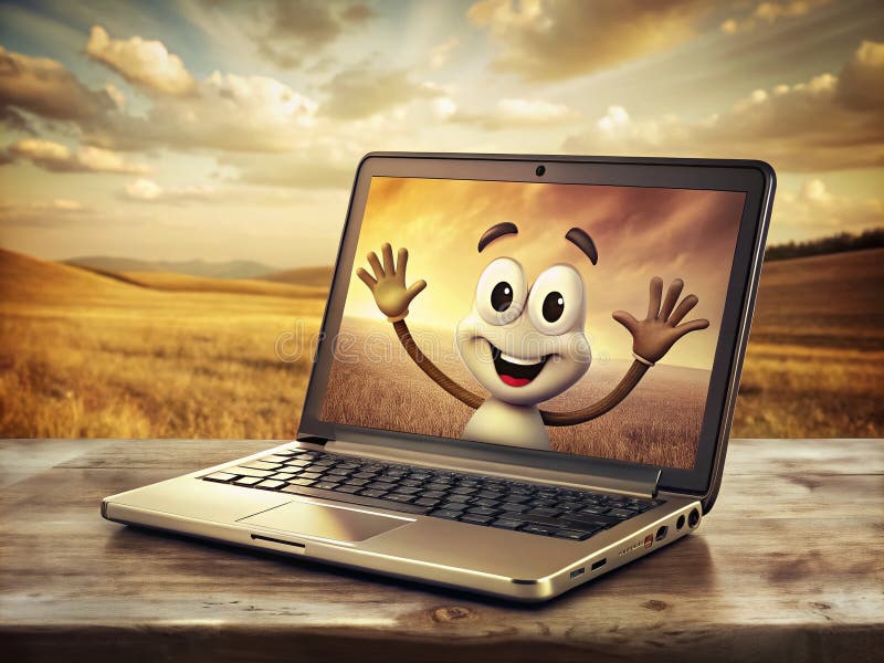 A Whimsical Retro Laptop Wave Vintage Digital Art Celebrating Nostalgic ...