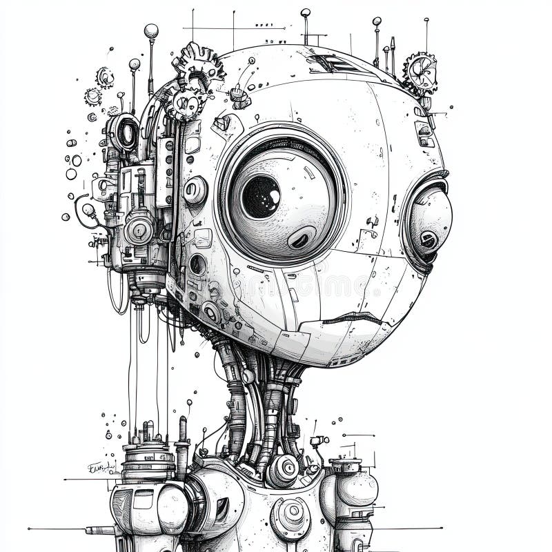 A Whimsical Robot Design Showcasing Intricate Mechanical Details and ...
