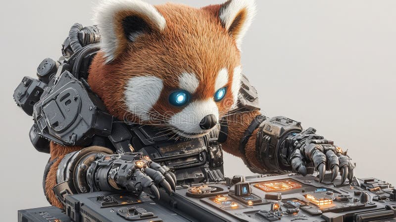 Whimsical Robotic Red Panda Stock Illustrations – 1 Whimsical Robotic ...