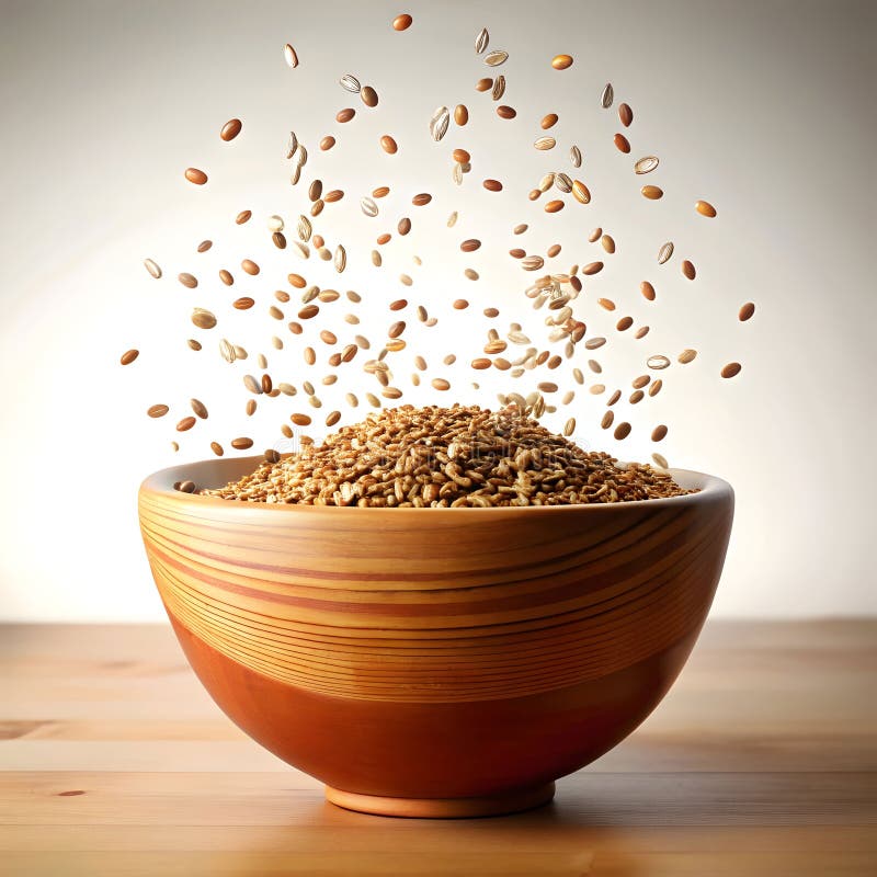 A Whimsical Scene of a Bowl of Seeds Dancing Energetically Stock ...