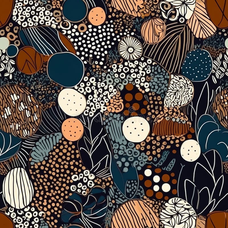 Whimsical Seamless Pattern with Peonies Flowers. Intricate Floral ...