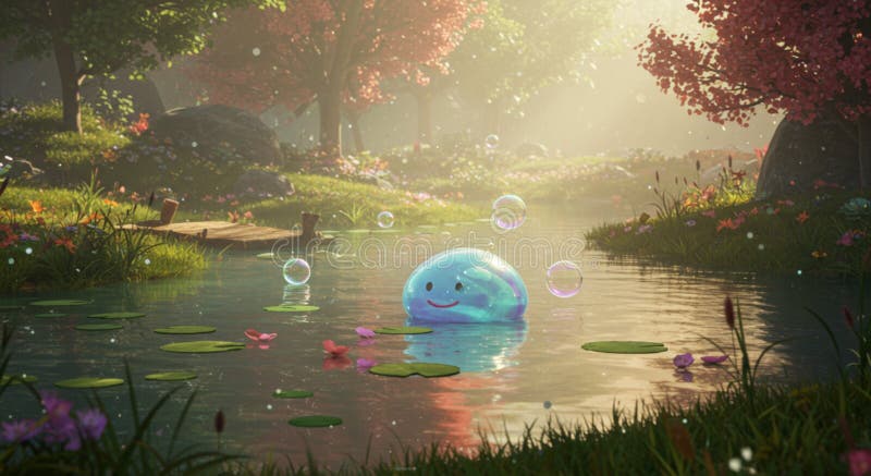 Translucent Blue Blob Character Stock Illustrations – 2 Translucent ...