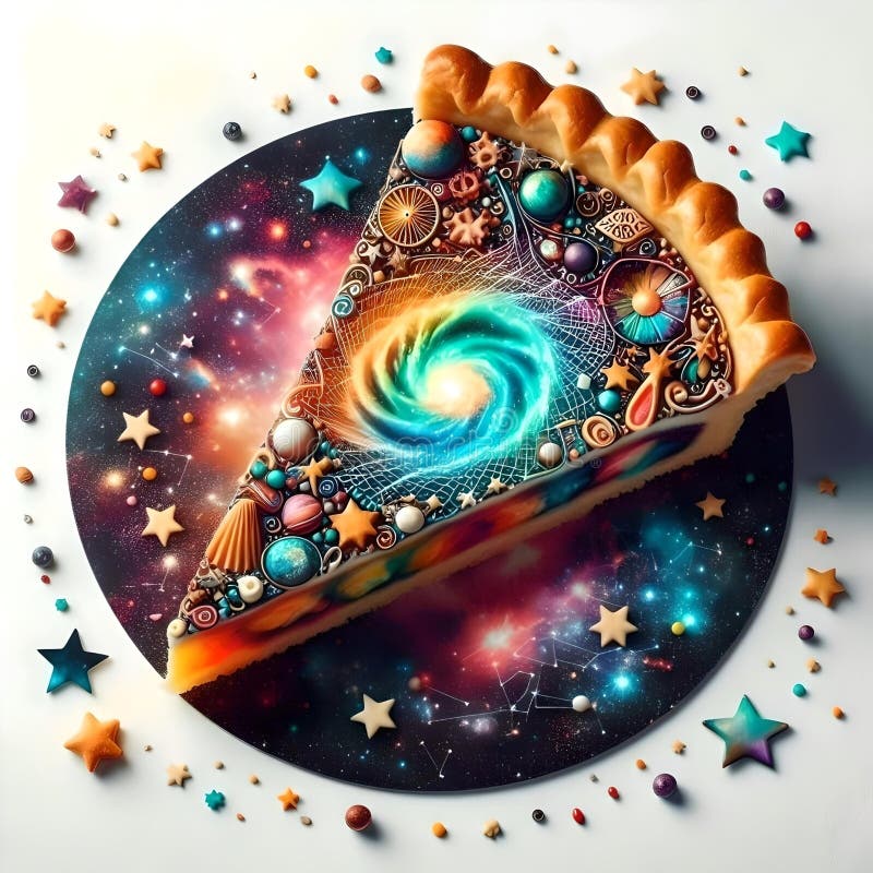 Whimsical Slice of Galactic Pie. a Cosmic Culinary Masterpiece Stock Illustration - Illustration ...