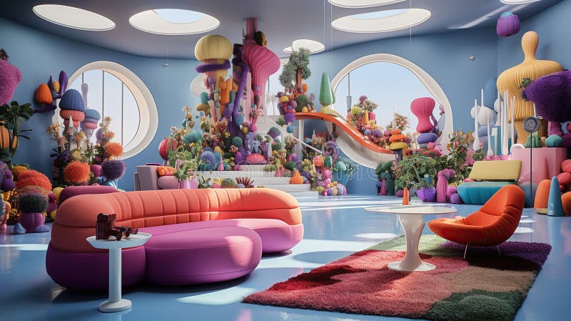 Whimsical Spaces. Playful and Imaginative Interior Designs Stock ...