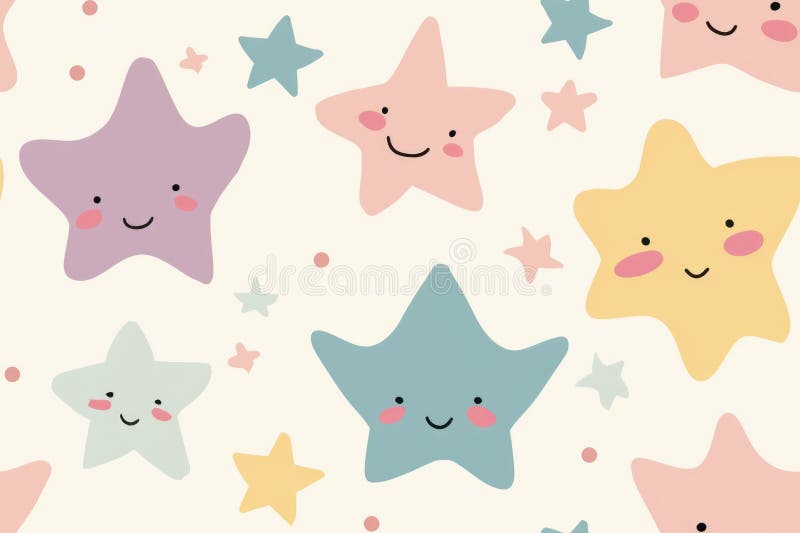 Whimsical Starry Pattern with Smiling Stars for Playful Designs. AI ...