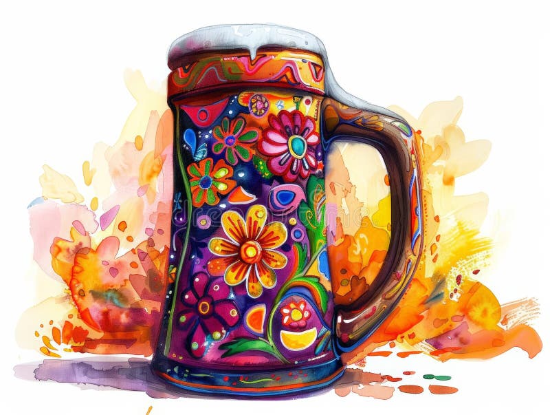Whimsical Street Art, Beer Mug Handle Clipart Stock Illustration ...