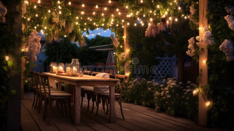 Whimsical String of White Lights Stock Illustration - Illustration of ...