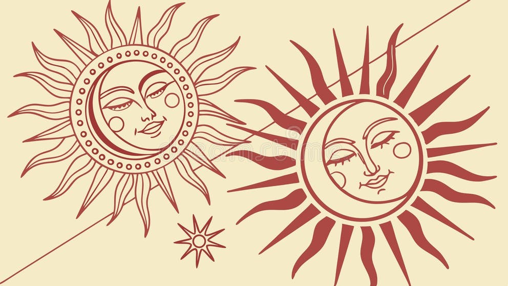 Whimsical Sun Faces with Decorative Elements, Vector Design Generative ...