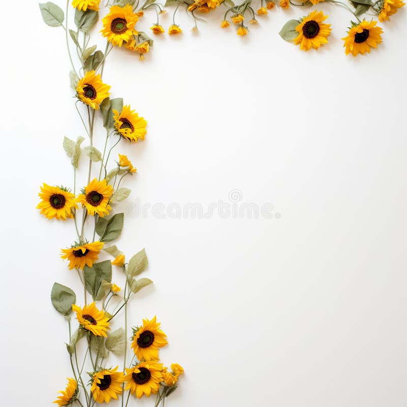 Whimsical Sunflower Frame Open Creativity Stock Illustration ...
