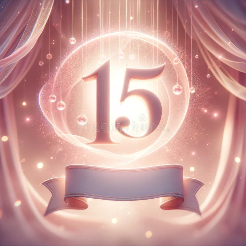 Magical 15th Anniversary with Glowing Number Stock Illustration ...