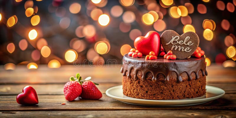 A Whimsical TiltShift Perspective on a HeartShaped Chocolate Cake a ...