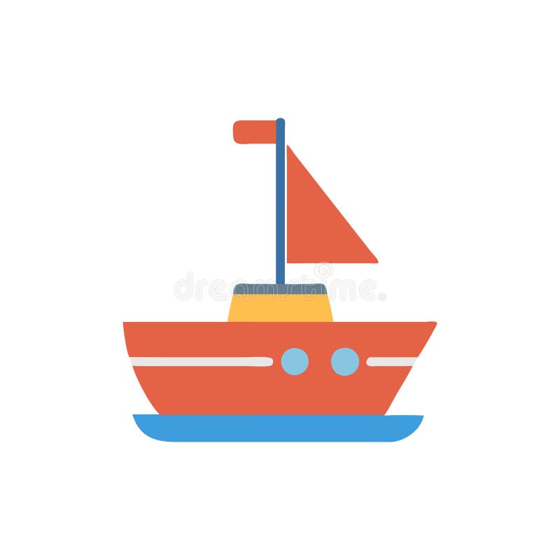 Whimsical Toy Boat Icon for Imagination Stock Photo - Illustration of ...