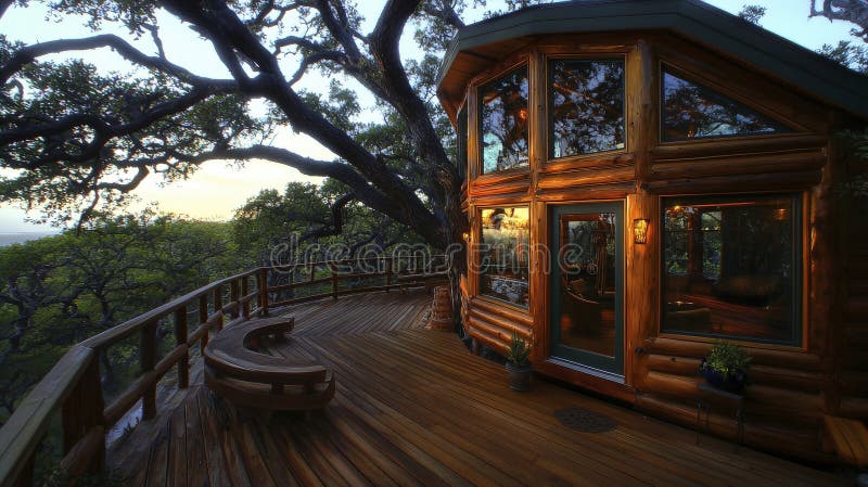 Whimsical Treehouse Design with Wraparound Deck Scenic Forest Nature ...