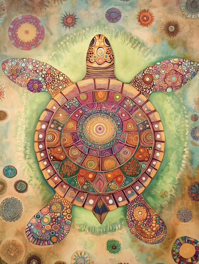 Colorful Turtle Artwork Showcasing Intricate Patterns and Designs in ...