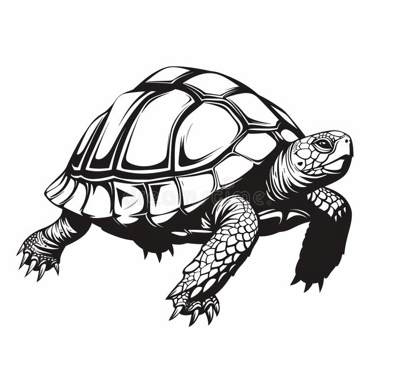 Whimsical Turtle Logo for Kids Coloring Book Generative AI Stock ...