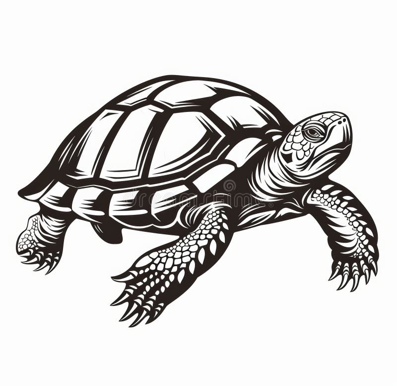 Whimsical Turtle Logo for Kids Coloring Book Generative AI Stock ...